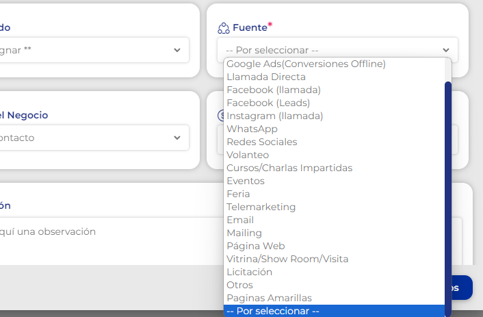 Fuentes predeterminadas para la creación de prospectos manuales ¿Cómo ...